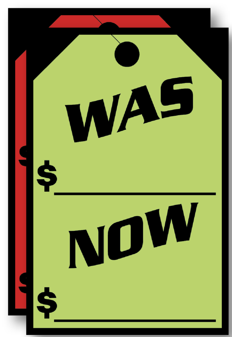 V-T™ Vinyl Hang Tag Stickers - Auto Dealer Designs